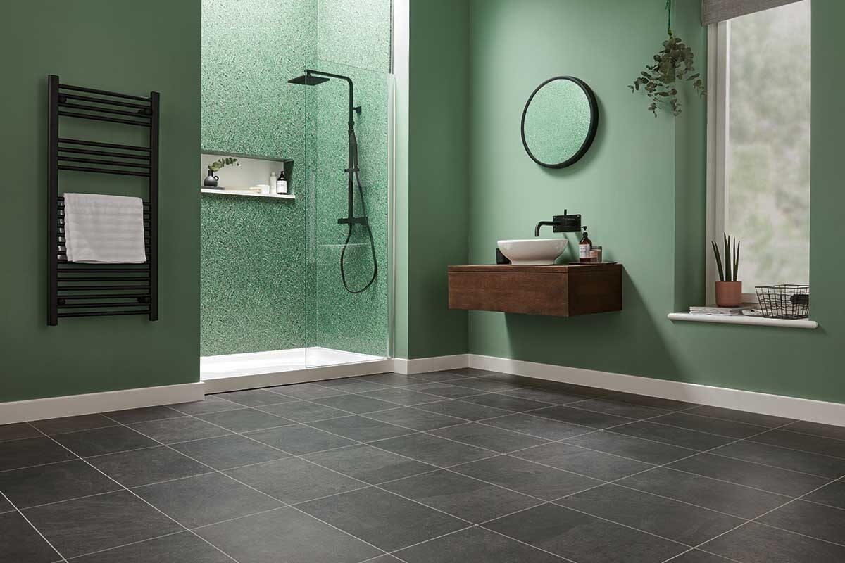 Karndean Knight Tile Black Riven Slate Gluedown Luxury Vinyl Tile ST15 ...