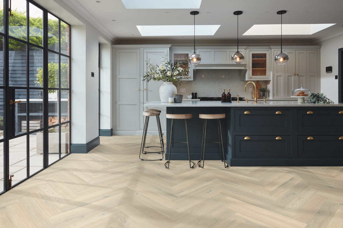 Karndean Art Select Basque Oak Gluedown Herringbone Luxury Vinyl SM-RL