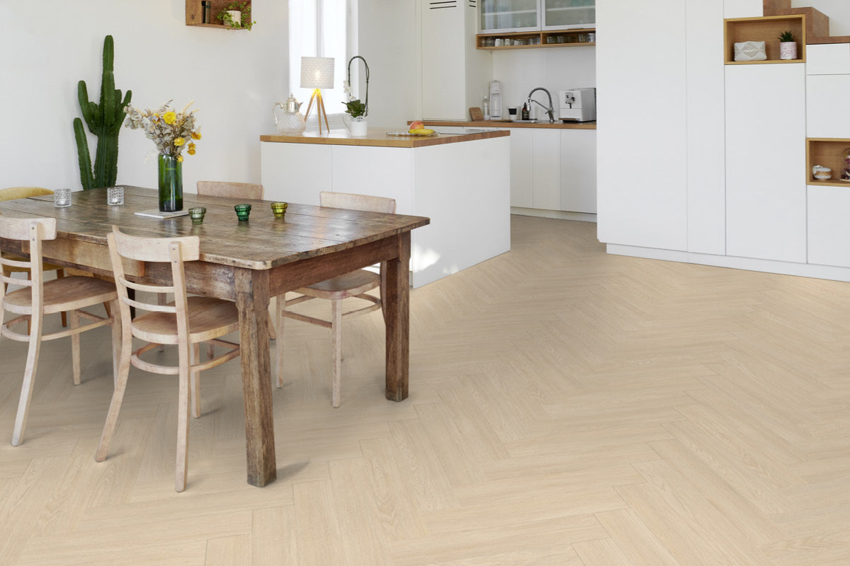 Gerflor Virtuo 55 Acoustic Blomma Cream Herringbone Click Luxury Vinyl ...