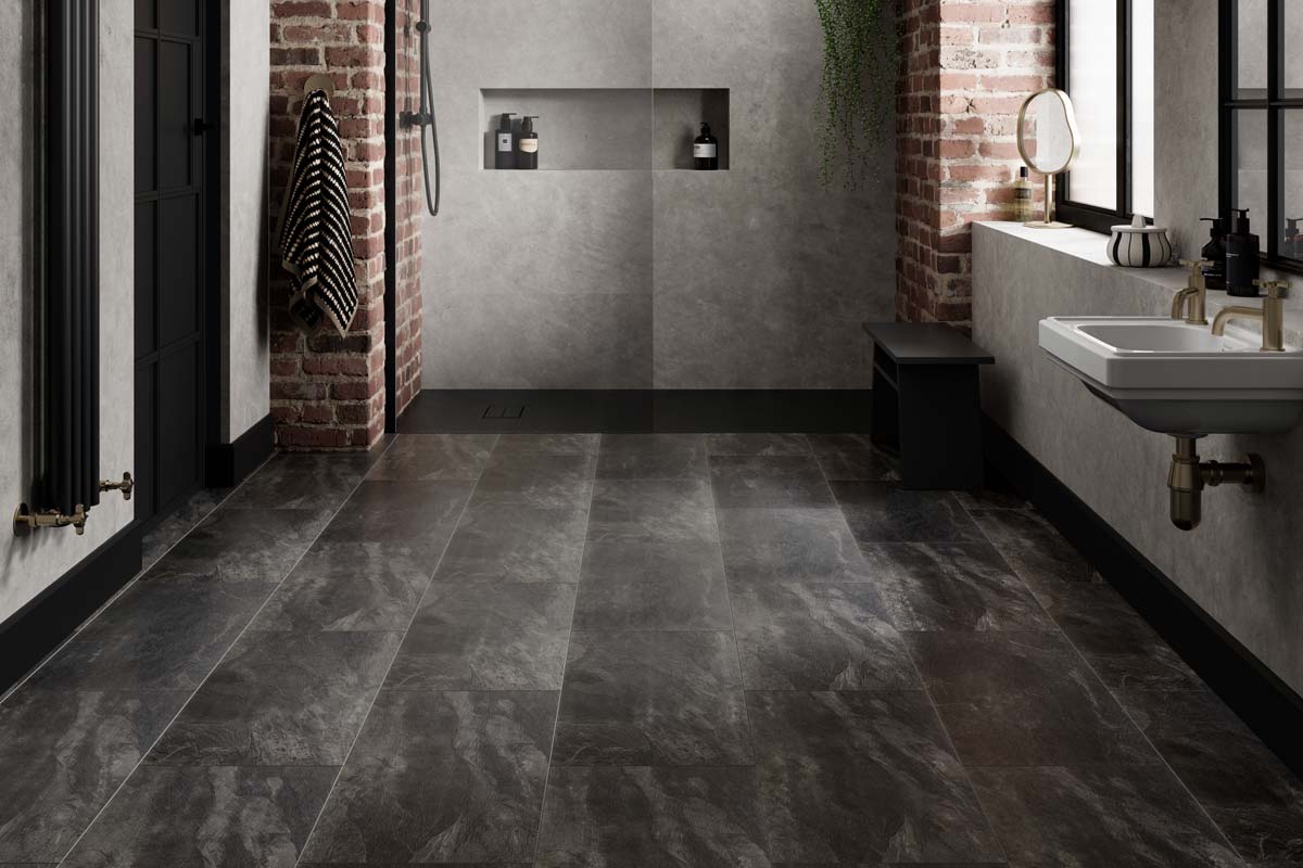 Krono Original Atlantic 8 Nightfall Slate Tile Effect Laminate 8ORK389 ...