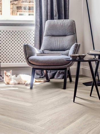 Polyflor Camaro Naked Blond Oak Gluedown Herringbone LVT LPQ2257